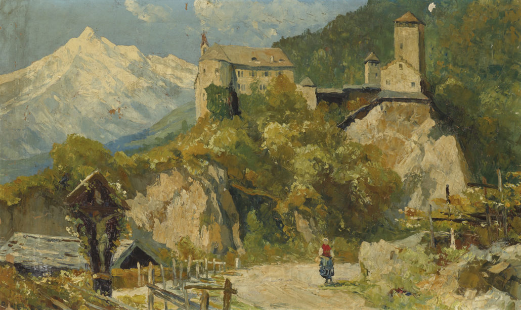 073 / Schloss Tirol gegen Westen - Rudolf Weber – o. J. [um 1925 ...