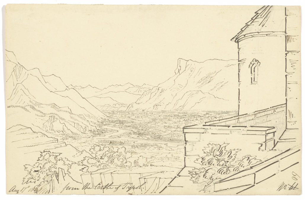 079 / Schloss Tirol (Kapellenapsis) gegen das Etschtal – „From the ...